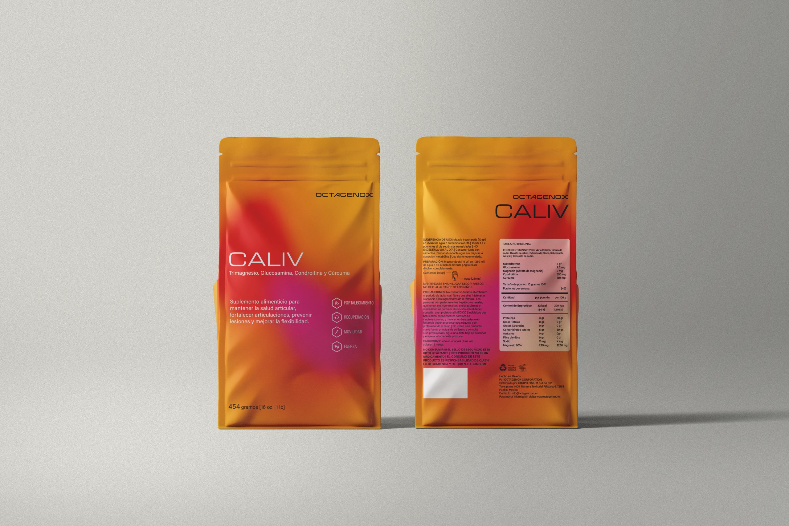 CALIV Soporte articular, 454 g, 45 servicios con Glucosamina, Magnesio ...